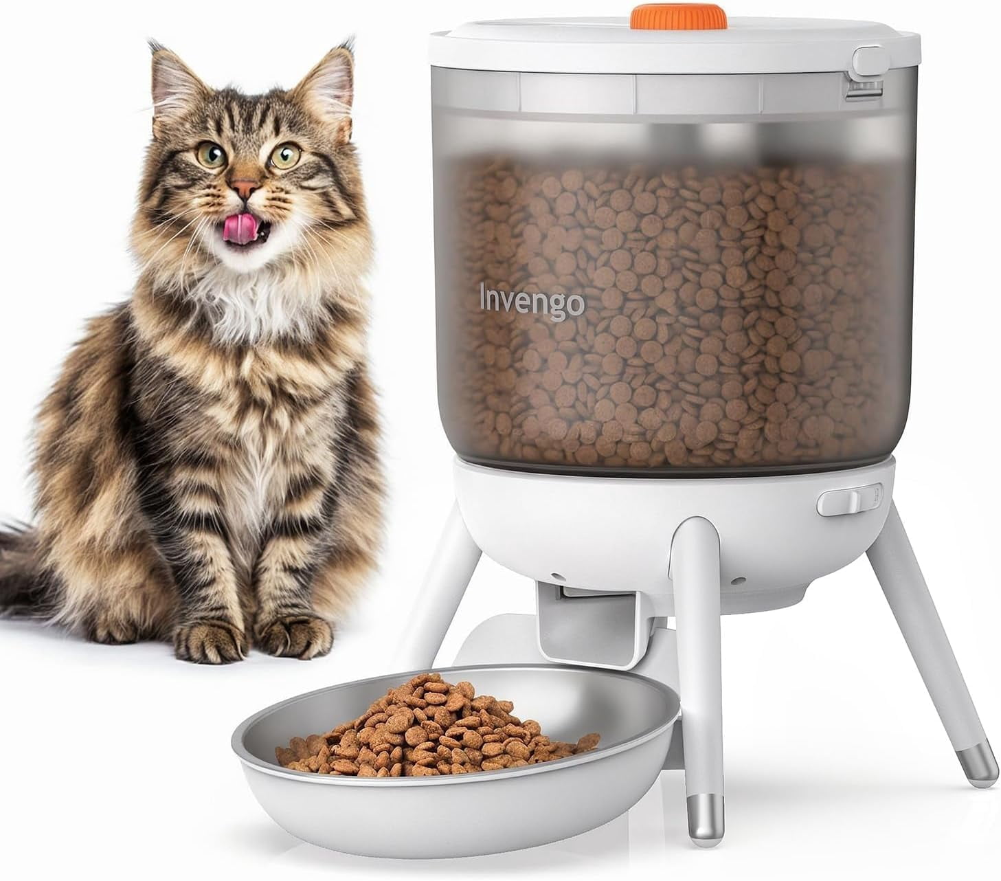 Automatic Cat Feeder, 3L Timed Pet Feeder for Cats & Small Dogs, Dual ...