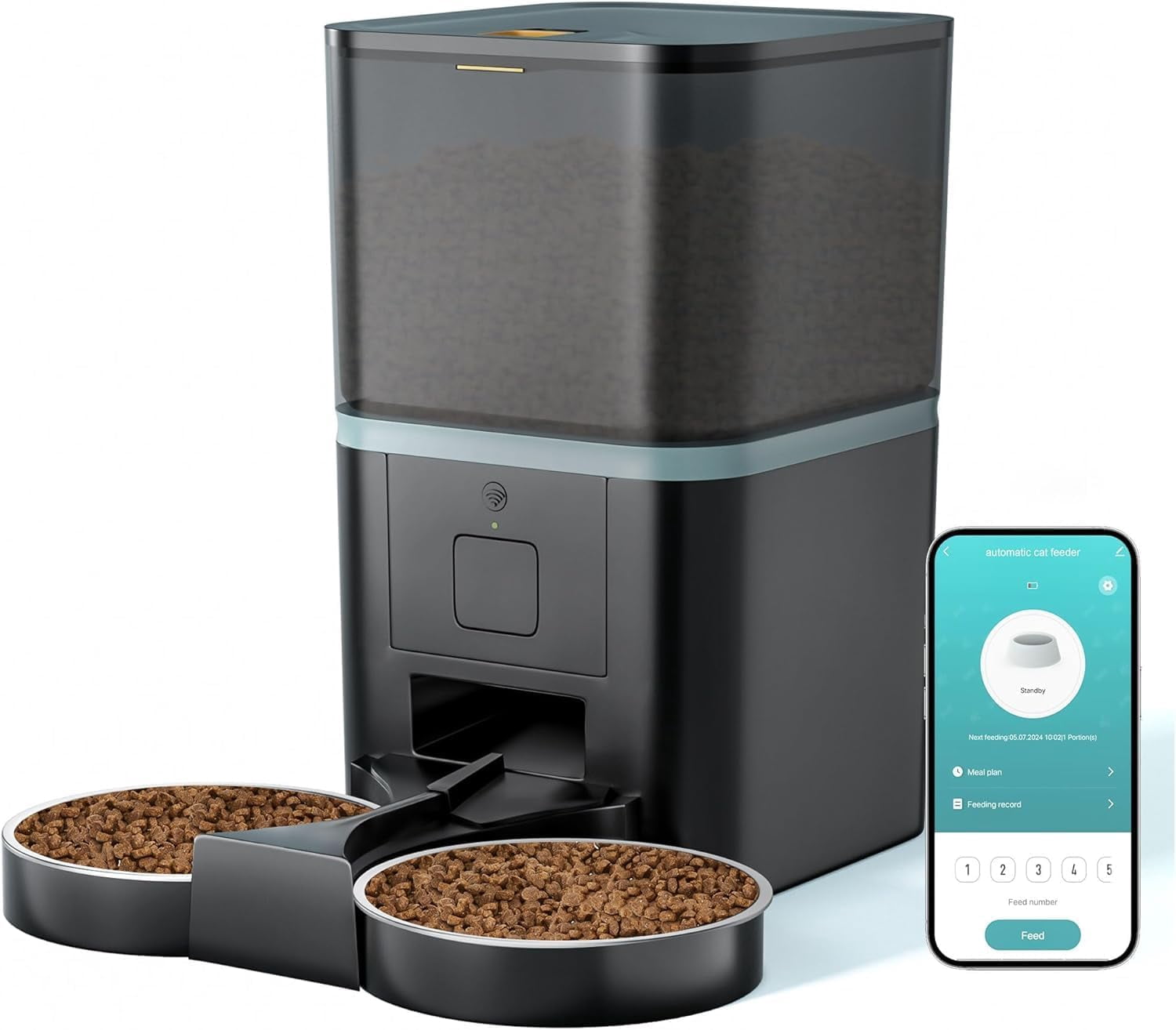 Automatic Cat Feeder, App Control Cat Feeder Automatic for 2 Cats ...