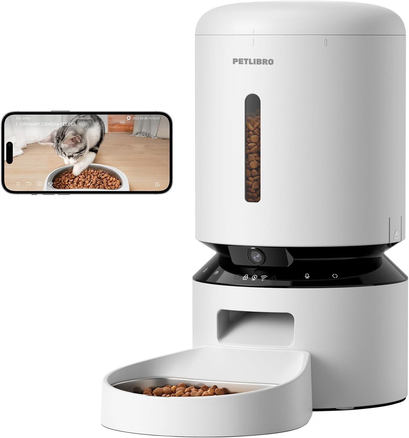 Automatic Cat Feeder with Camera, 1080P HD Video with Night Vision, 5G ...