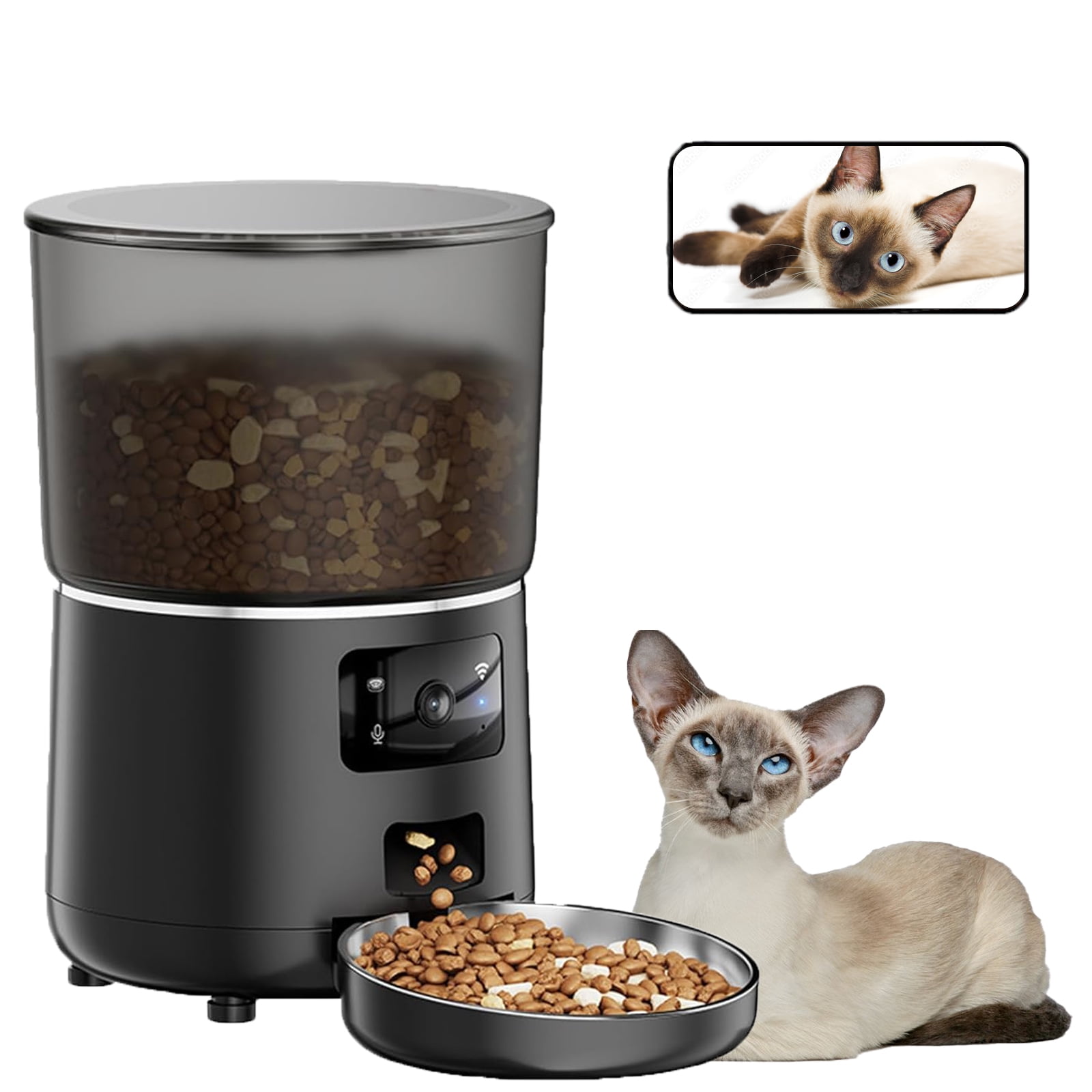 Automatic Cat Feeder with Camera, WiFi Automatic Dog Food Dispenser ...