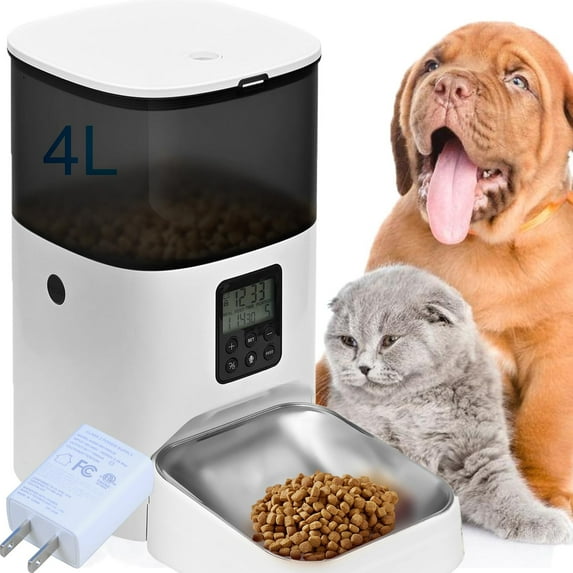 Automatic Cat Feeder, Cat Food Dispenser with 10s Voice Recorder ...