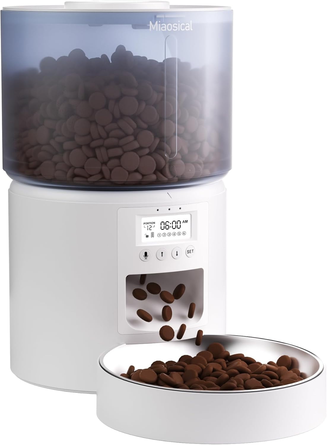 Automatic Cat Feeder Flexible Schedule Timer,6 Meals/Day,1-12 Portions ...