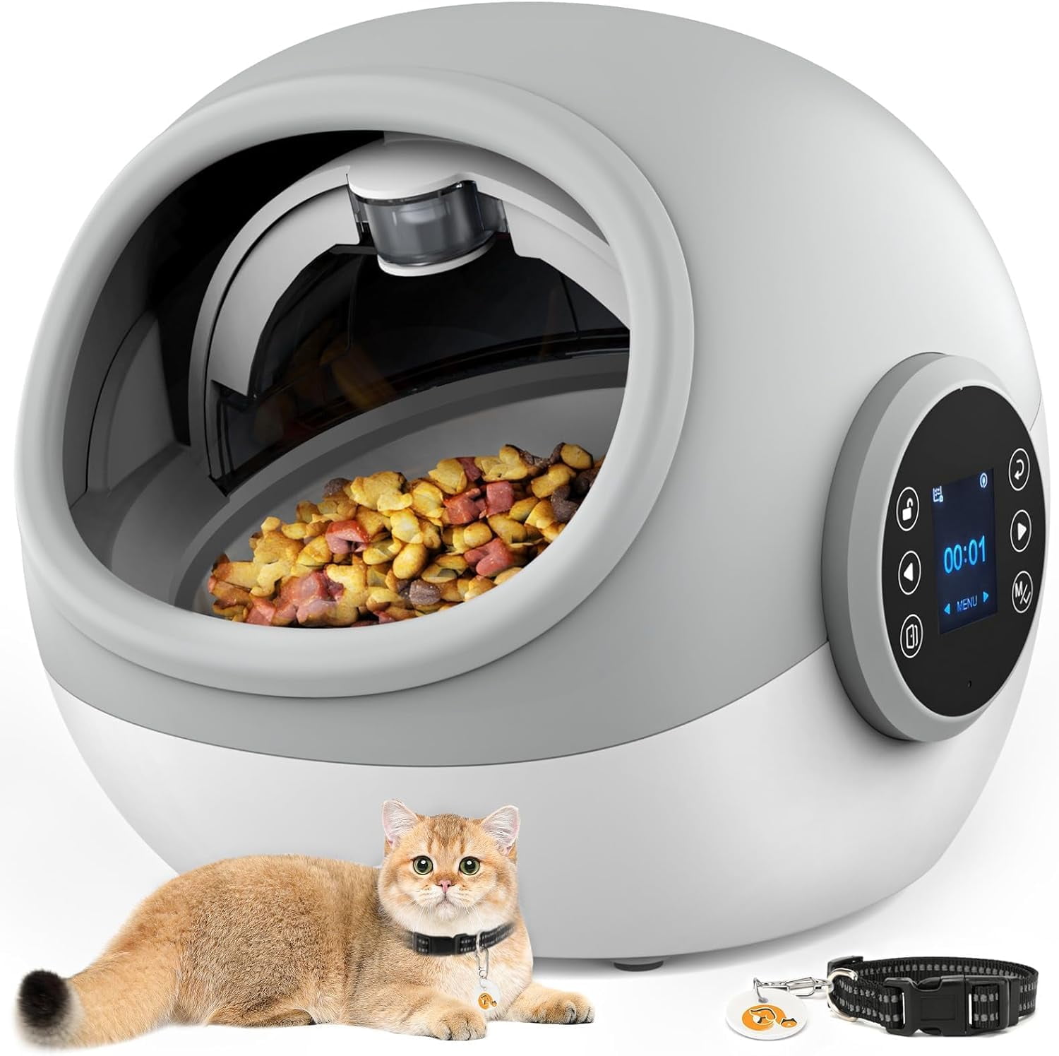 Automatic Cat Feeder, Microchip Pet Feeder, Auto Cat Feeder with Collar ...