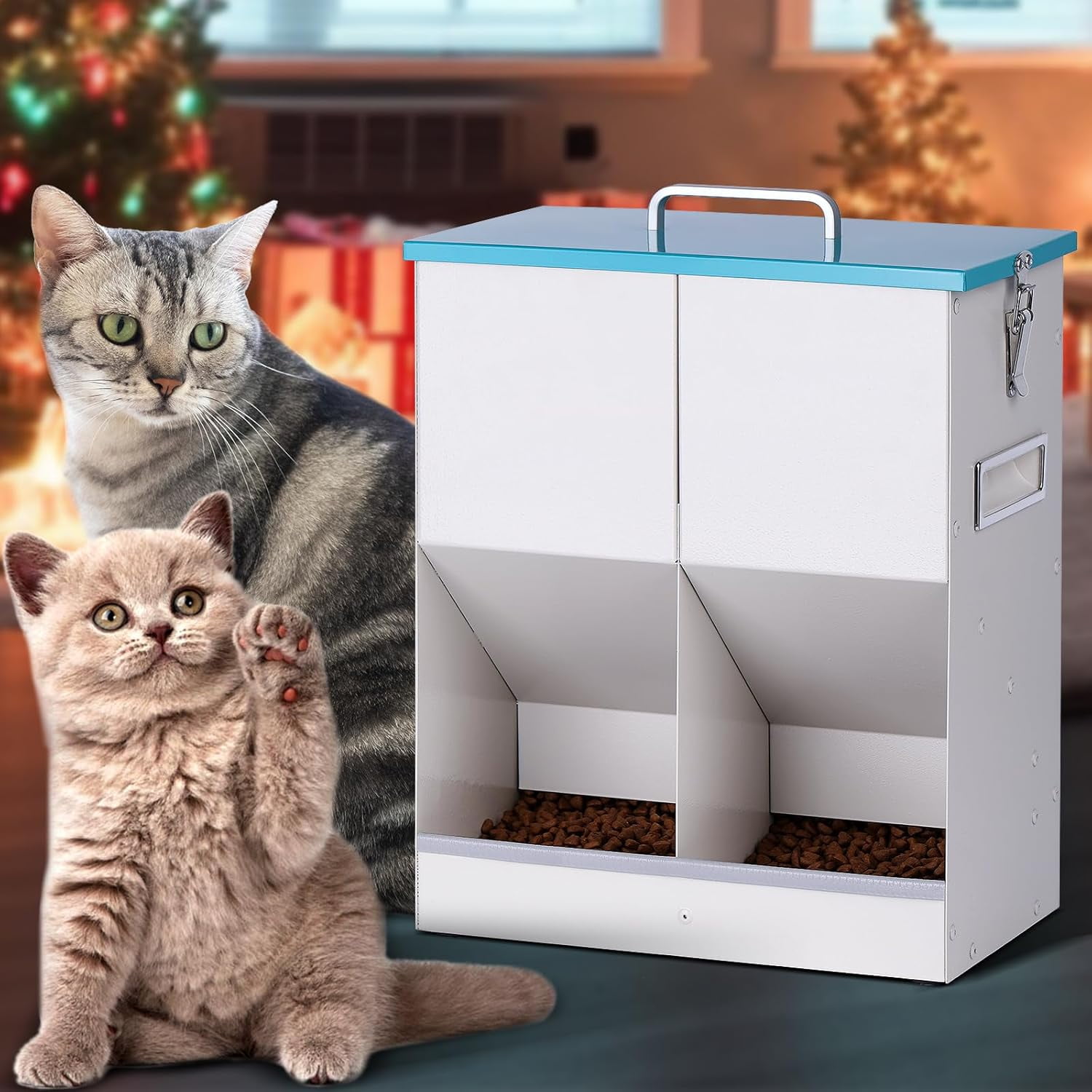 Automatic Cat Feeder Outdoor Dog Dry Food Dispenser Gravity Cat Feeder ...