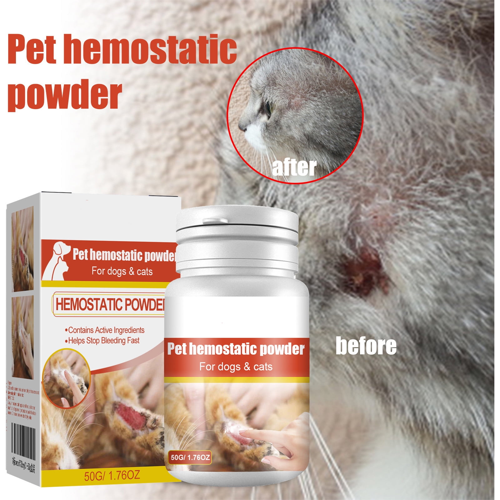 Medicated Powder for Bleeding Styptic Powder for Dogs Cats Pet Dogs ...