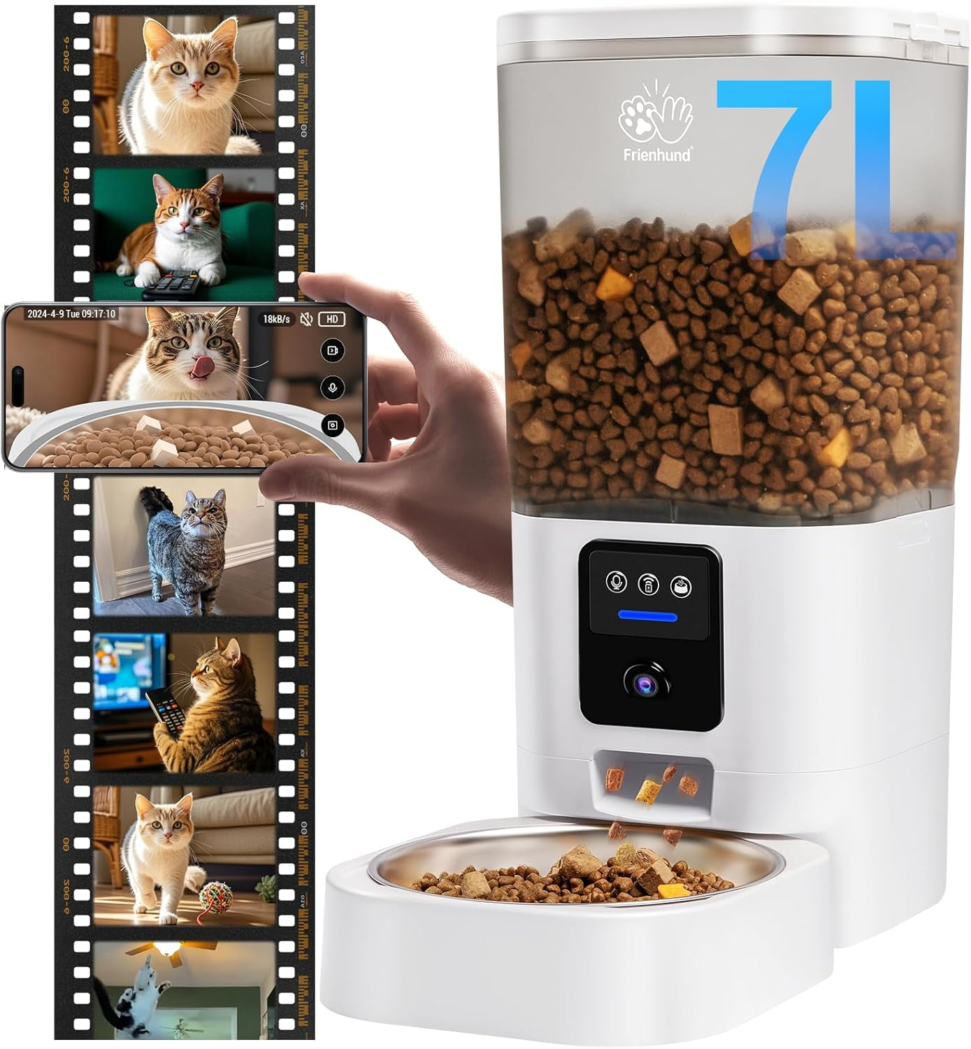 Automatic Cat Feeder with Slow Feed: WiFi Automatic Dog Feeder with ...