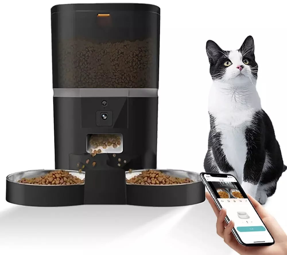 Automatic Cat Feeder Smart Pet Supply Auto Feeding Container Dog Food ...