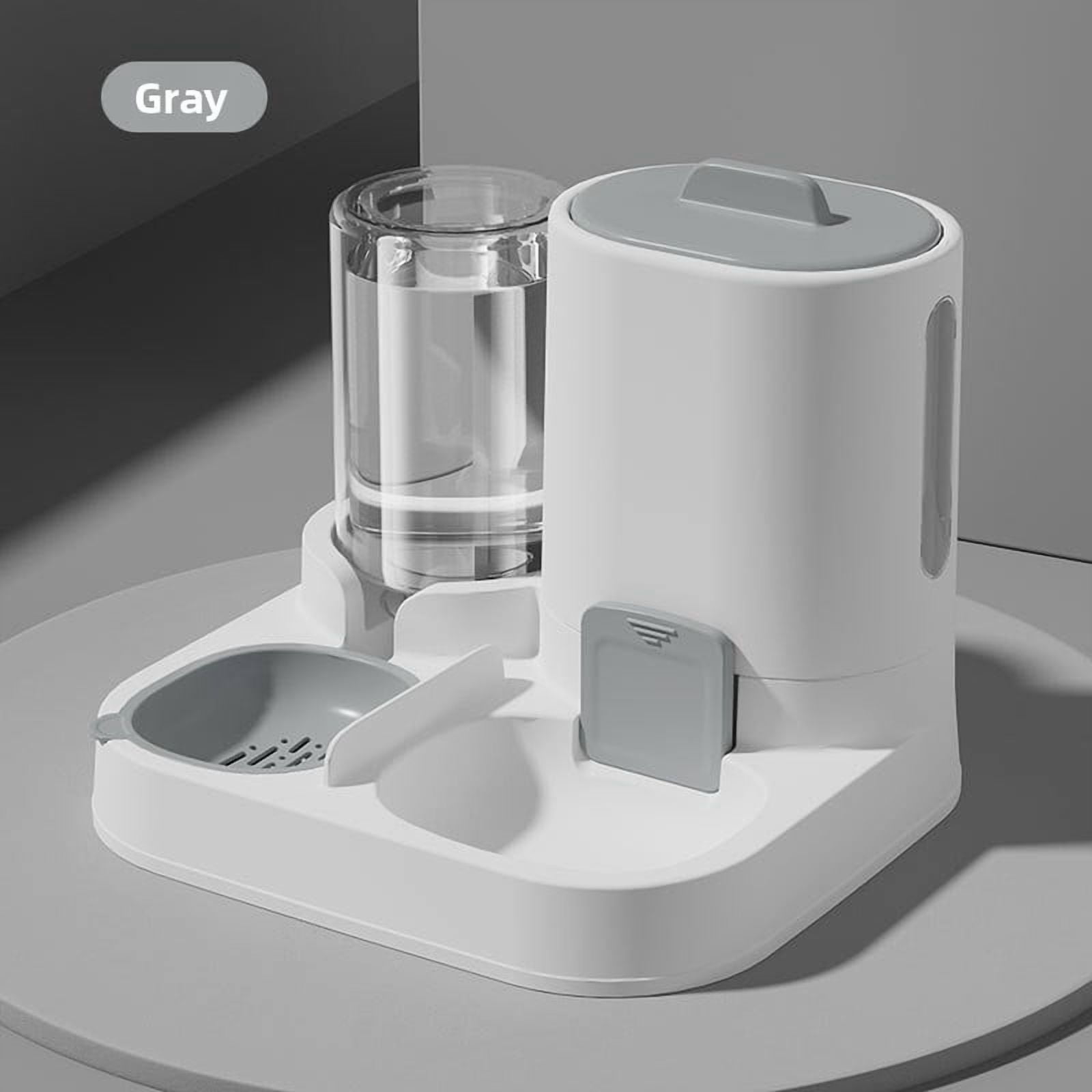 Automatic Cat Feeder Water Dispenser Set, 2 In 1 Tilted Automatic Pet ...