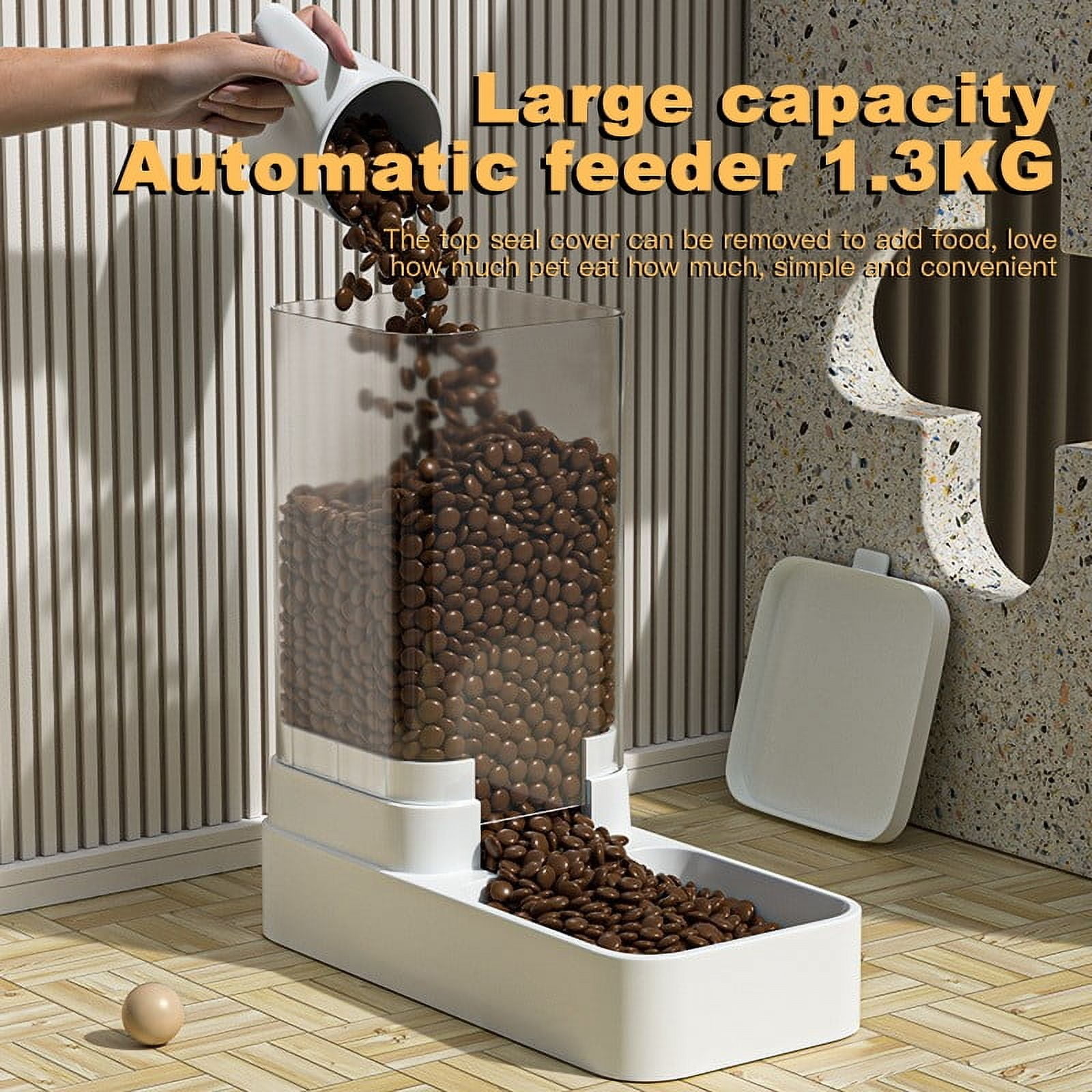 Automatic Cat Feeder & Water Dispenser with Gravity Food Storage ...