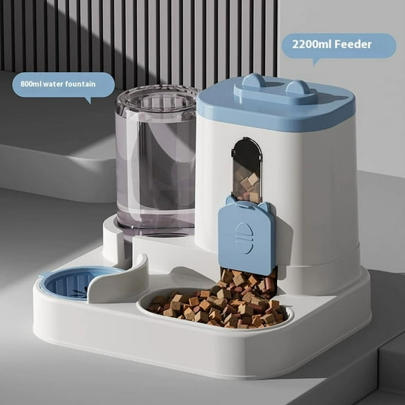 Automatic Cat Feeder & Water Fountain Set - Food Grade Plastic - for ...