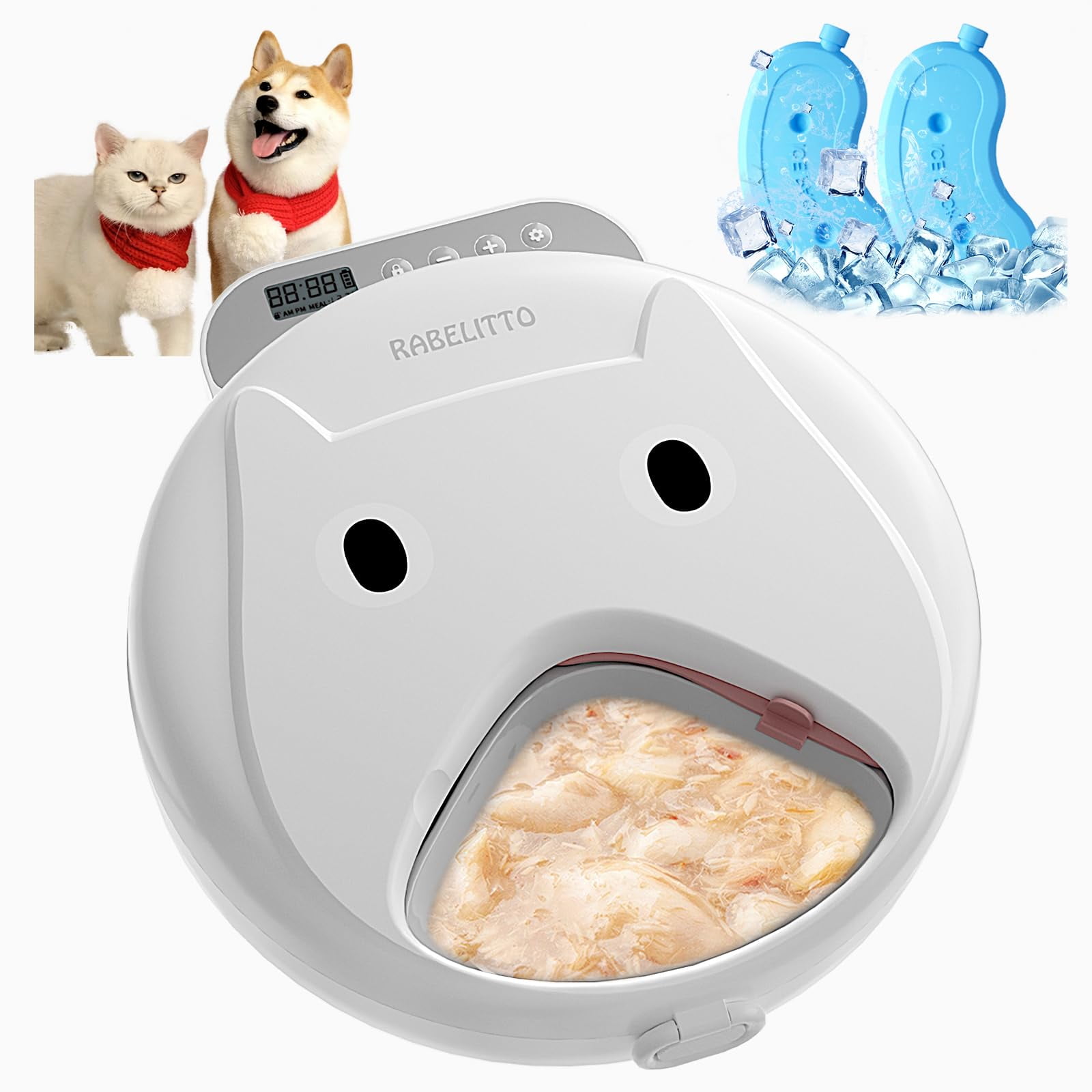 Automatic Cat Feeder Wet&Dry TMA2 Food-Cordless Pet Dispenser-Pet ...