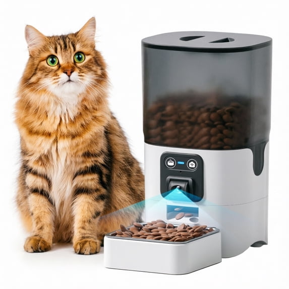 Automatic Cat Feeder with Camera, 6L WiFi /App Pet Dispenser, Two-Way ...