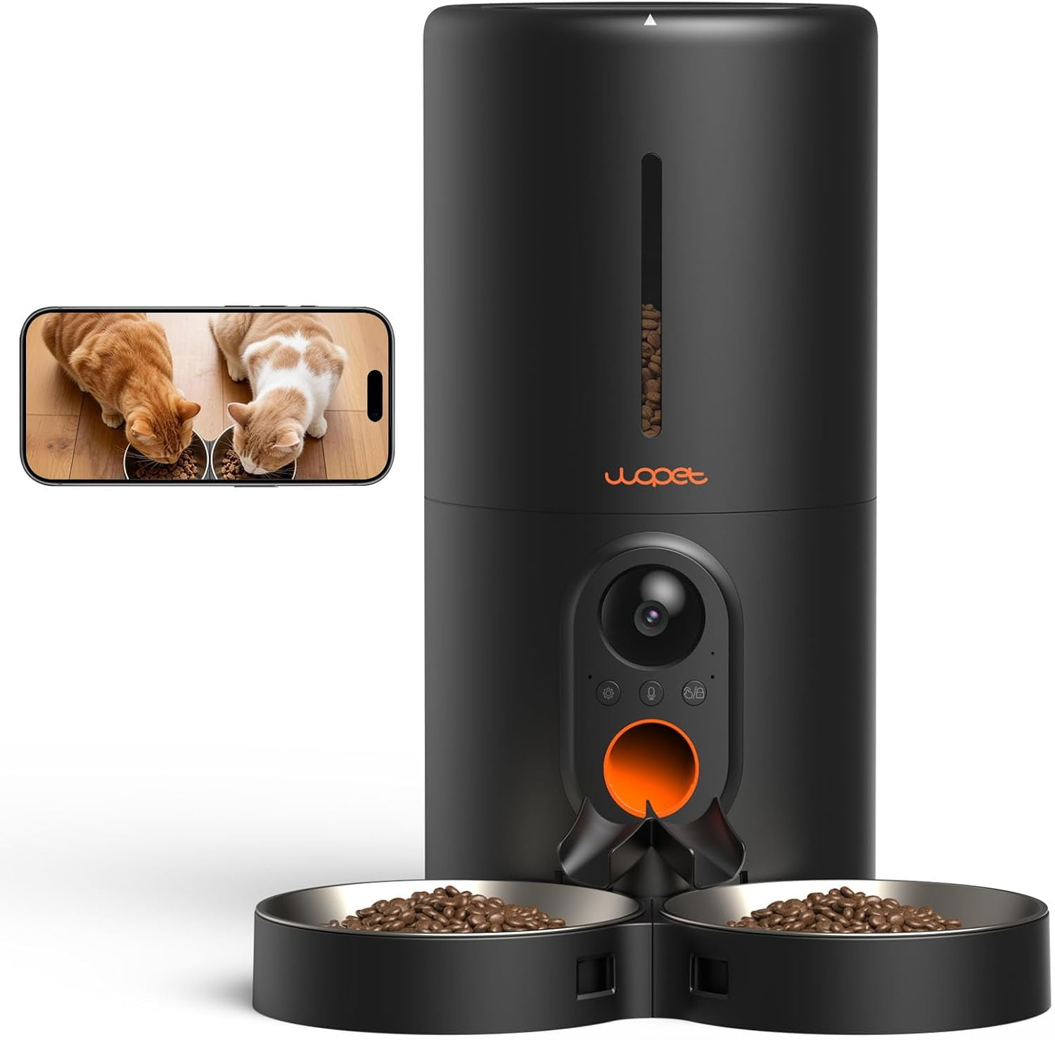 Automatic Cat Feeder with Camera for Two Cats, 6L Dog HD Video and ...