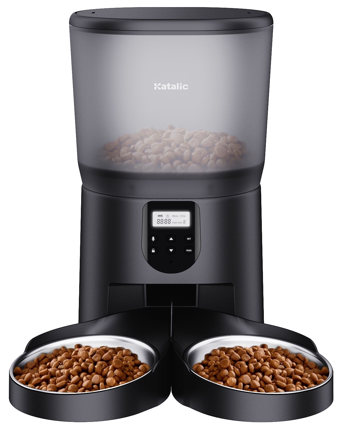 Automatic Cat Feeders for 2 Cats, 6L/25cup Automatic Cat Food Dispenser ...