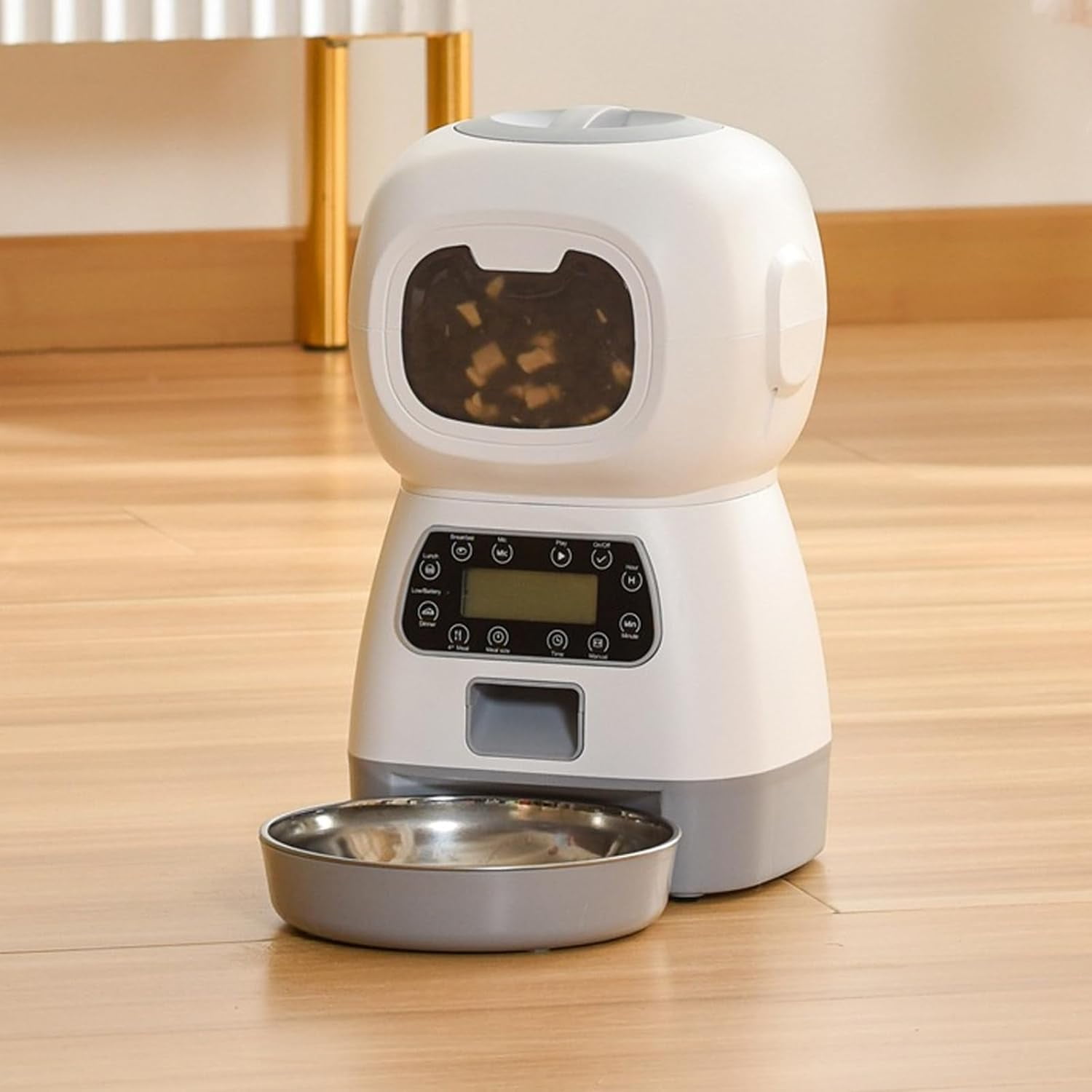 Automatic Cat Feeders, 3.5L Timed Dog Feeder 4 Meals Daily with Portion ...
