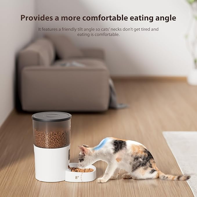 Automatic Cat Feeders, 3L Timed Cat Dry Food Dispenser, Dual Power ...
