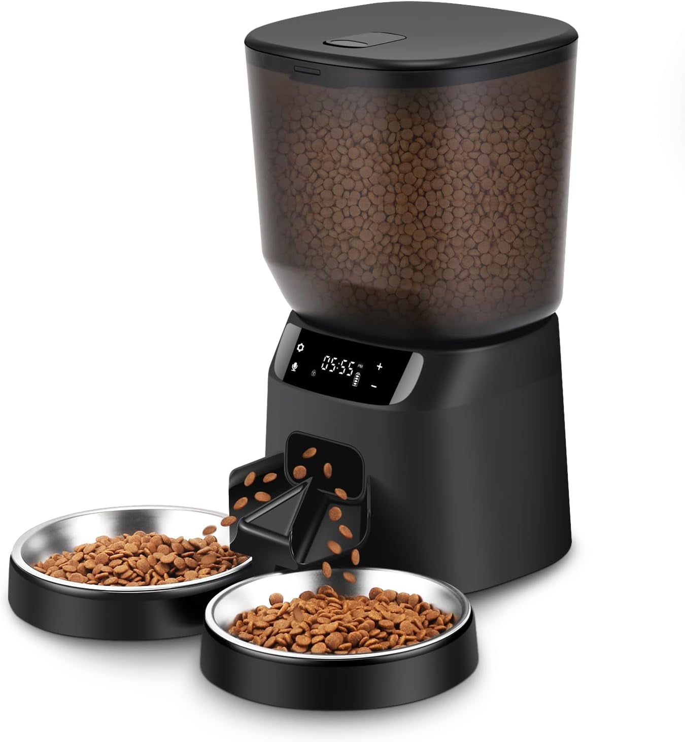 Automatic Cat Feeders for Two Cats, 5L/20 Cups Double Automatic Cat ...