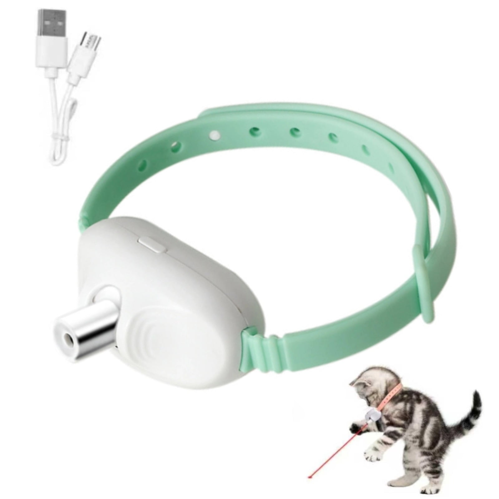Automatic Cat Laser Collar with Red Light - Rechargeable Electric ...