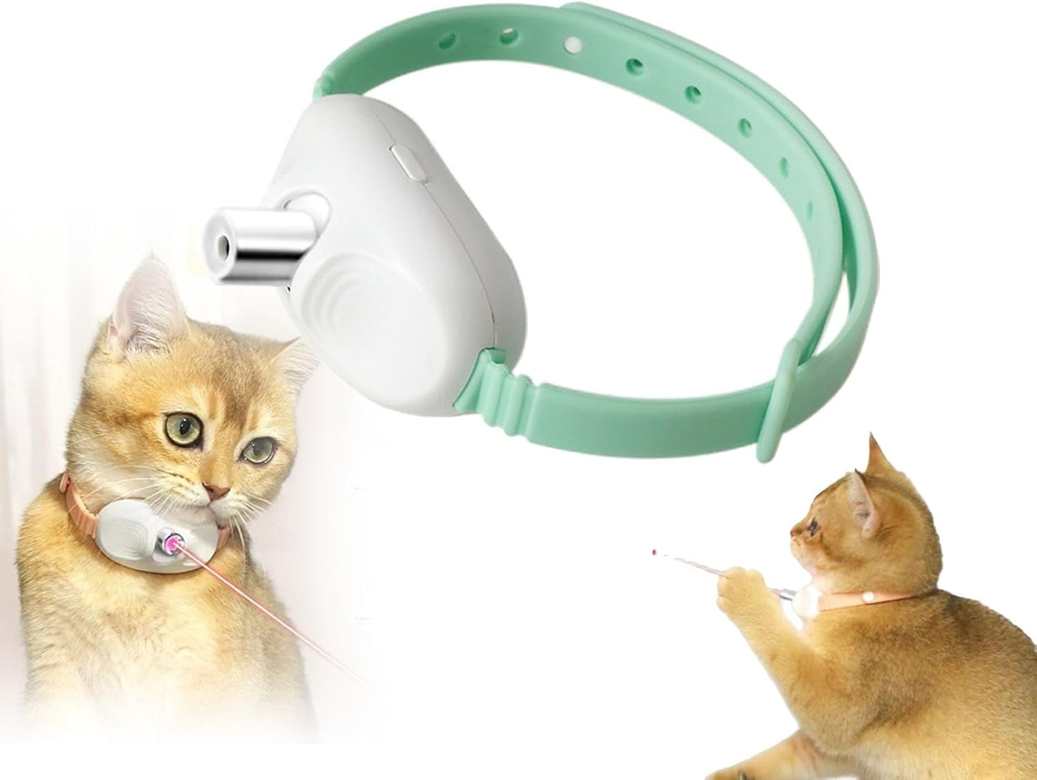 Automatic Cat Laser Toy with Light - Wearable Laser Collar for Kittens ...