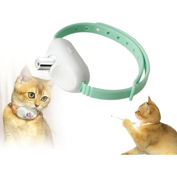 Automatic Cat Laser Toy with Light - Wearable Laser Collar for Kittens ...