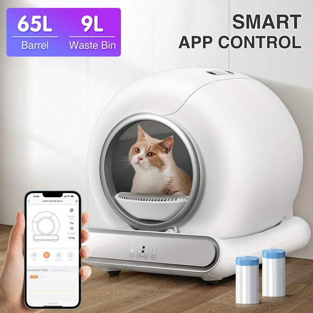 Automatic Cat Litter Box, Self Cleaning and Odor Removal Robot with ...