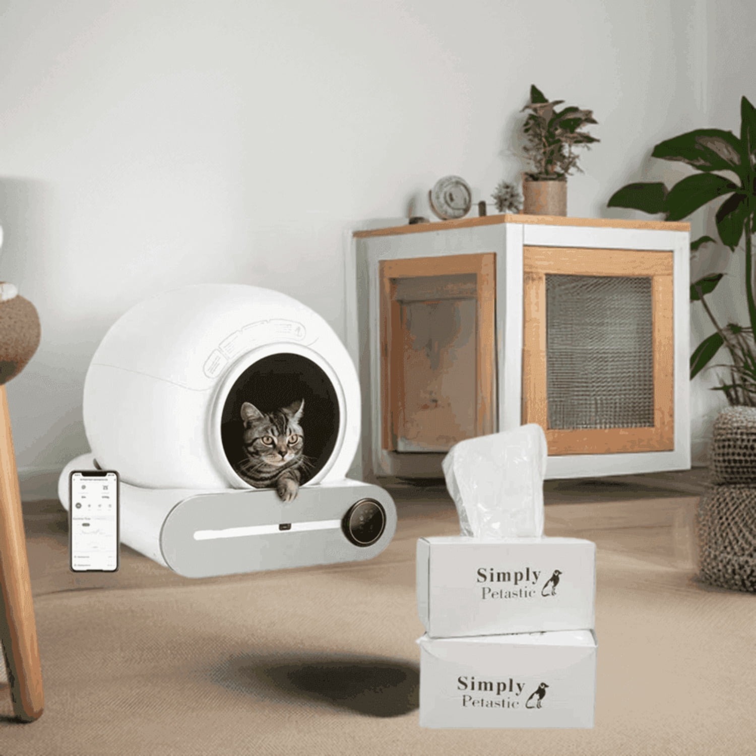 Disposable Plastic Cat Litter Box Waste Poop Bags (50 pc) Roll Liners ...