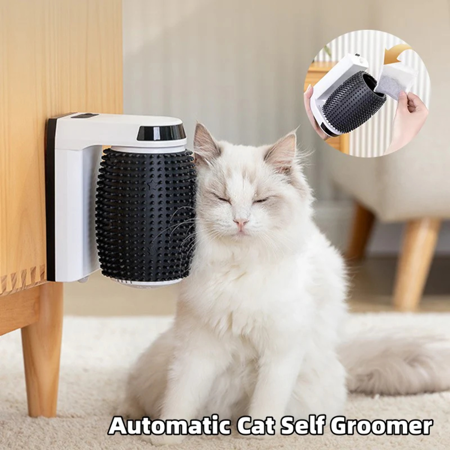 Automatic Cat Self Groomer Wall Corner Brushes Soft Cat Corner ...