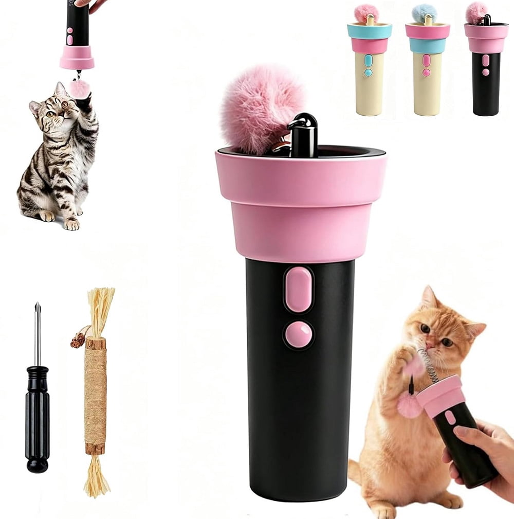 Automatic Cat Teaser for Lazy Owners, Fuzzy Ball Launchers, Electric ...