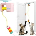 Automatic Cat Toy Interactive String Feather Toy, USB-C Rechargeable ...