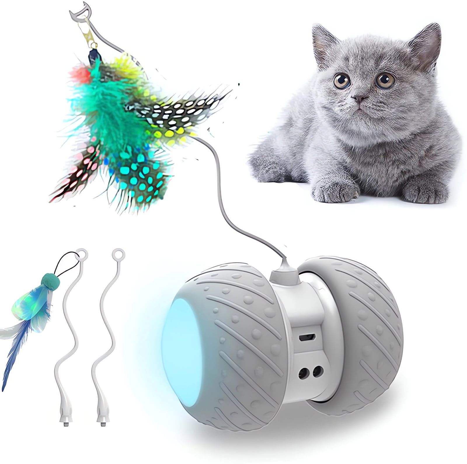 USB Rechargeable Automatic Cat Toys: Interactive Pet Exercise Electric ...