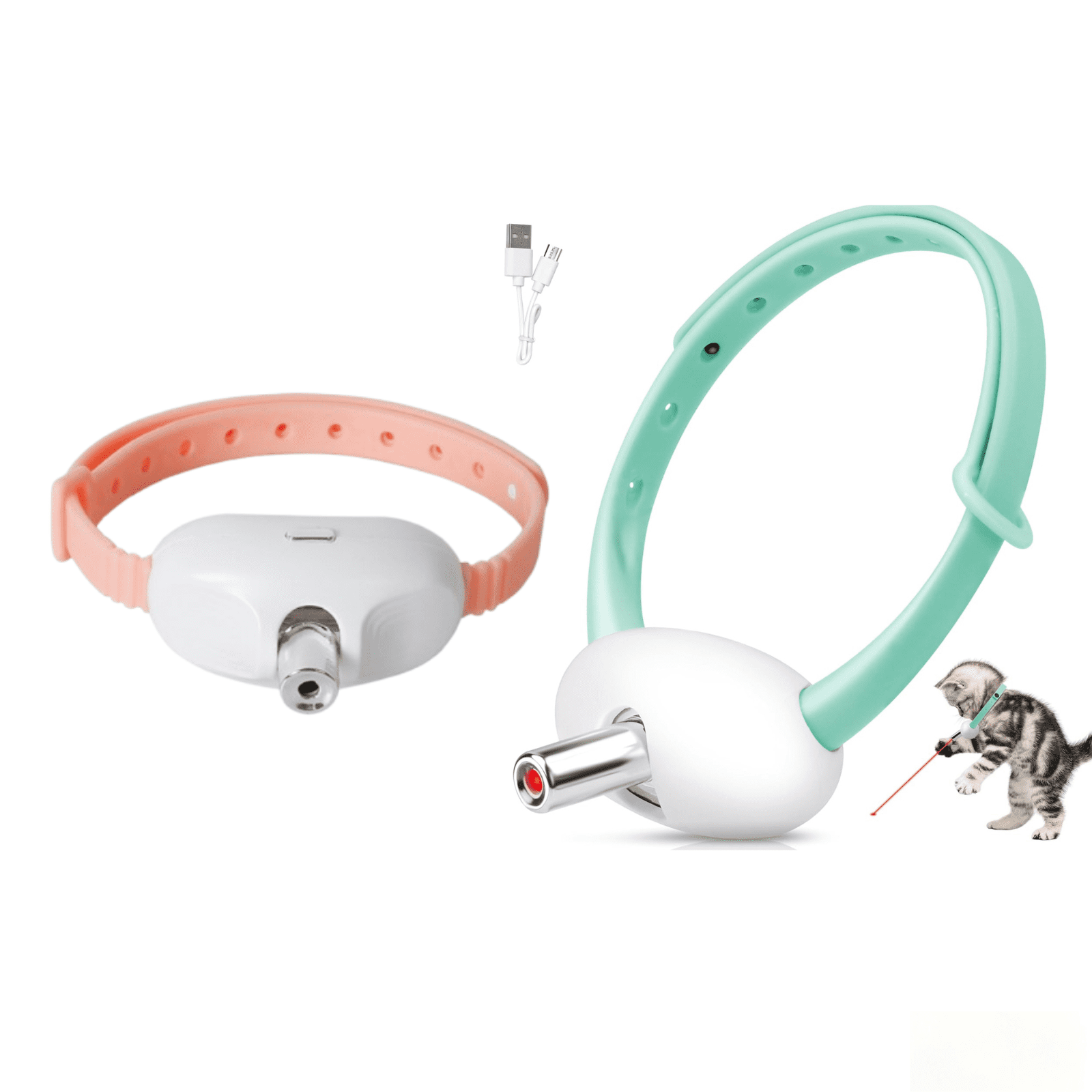 Automatic Cat Toys with LED Light - Wearable Rechargeable Electric ...
