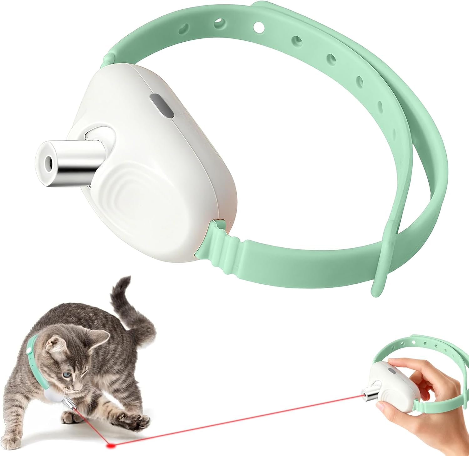 Automatic Cat Toys Laser Collar - Wearable Rechargeable Electric Laser ...