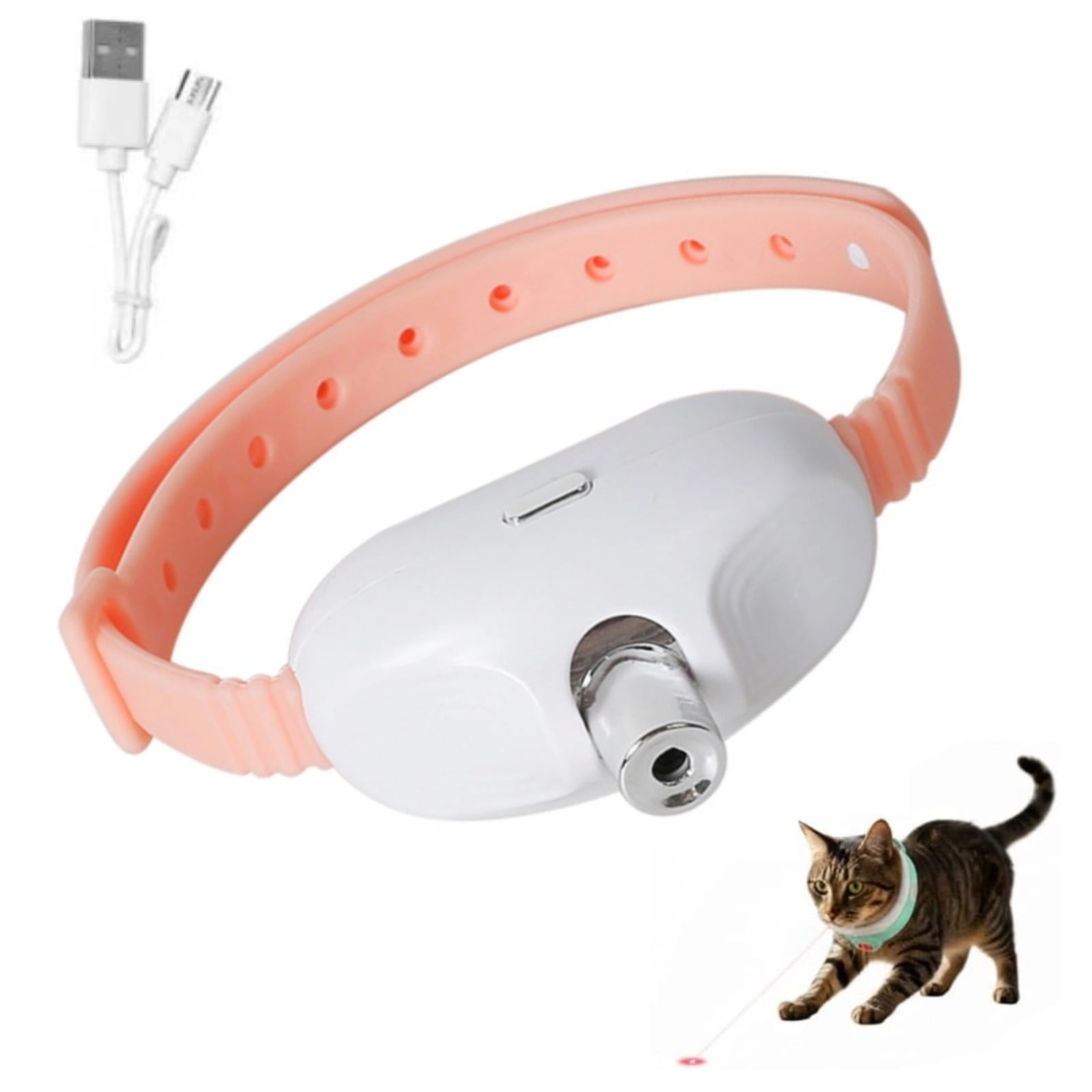 Automatic Cat Tumbler Wobble Teaser - Laser Collar, USB Charging Vibration Exerciser, Smart ...