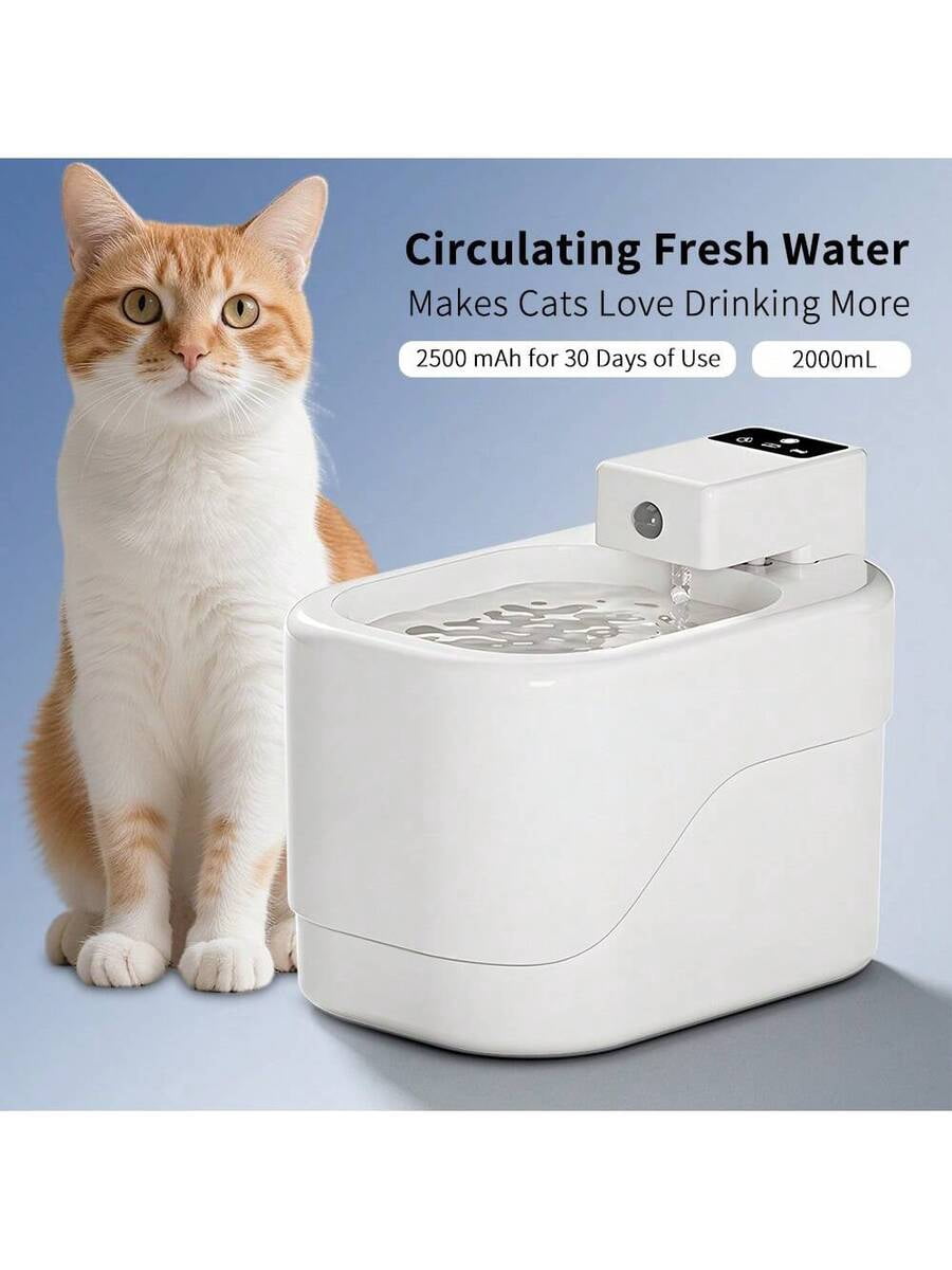 Automatic Cat Water Fountain – 2000mL Circulating Fresh Water Dispenser ...