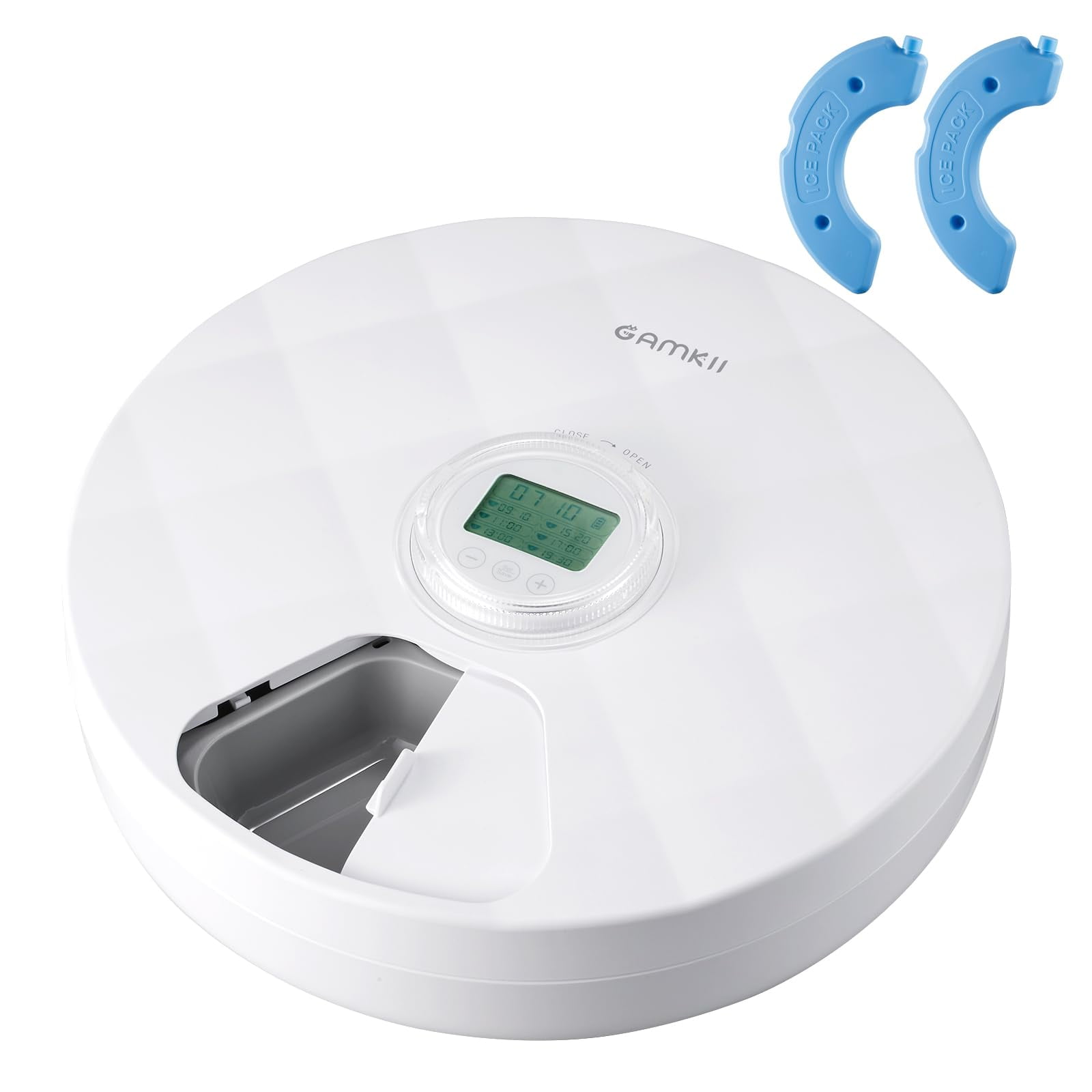 Automatic Cat Wet Food Feeder 6 Meals with 2 Ice Packs, Battery Powered ...