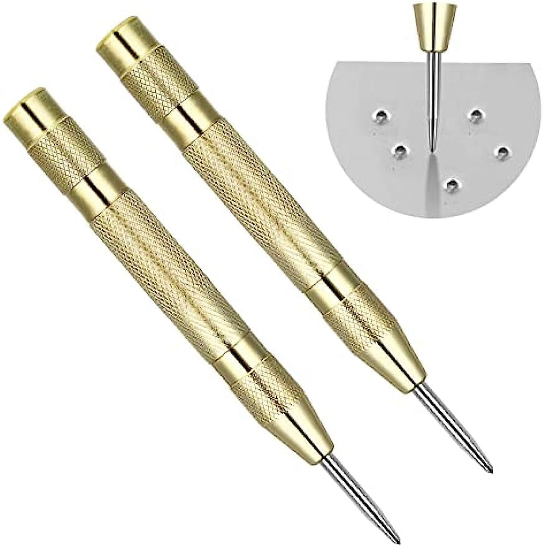 Automatic Center Punch, 2 Pack 5 IN Spring Loaded Tension Center Punch Automatic Center Hole ...