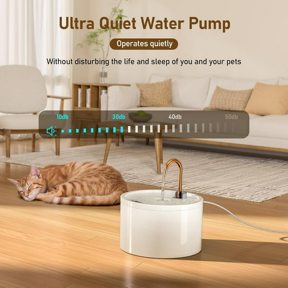 Automatic Ceramic Cat Water Fountain 71oz, 2.1L Pet Water Fountain with ...