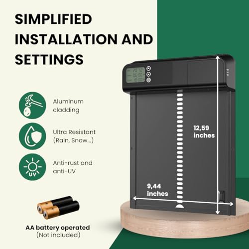 Automatic Chicken Coop Door, Battery Powered Chicken Door with Timer ...