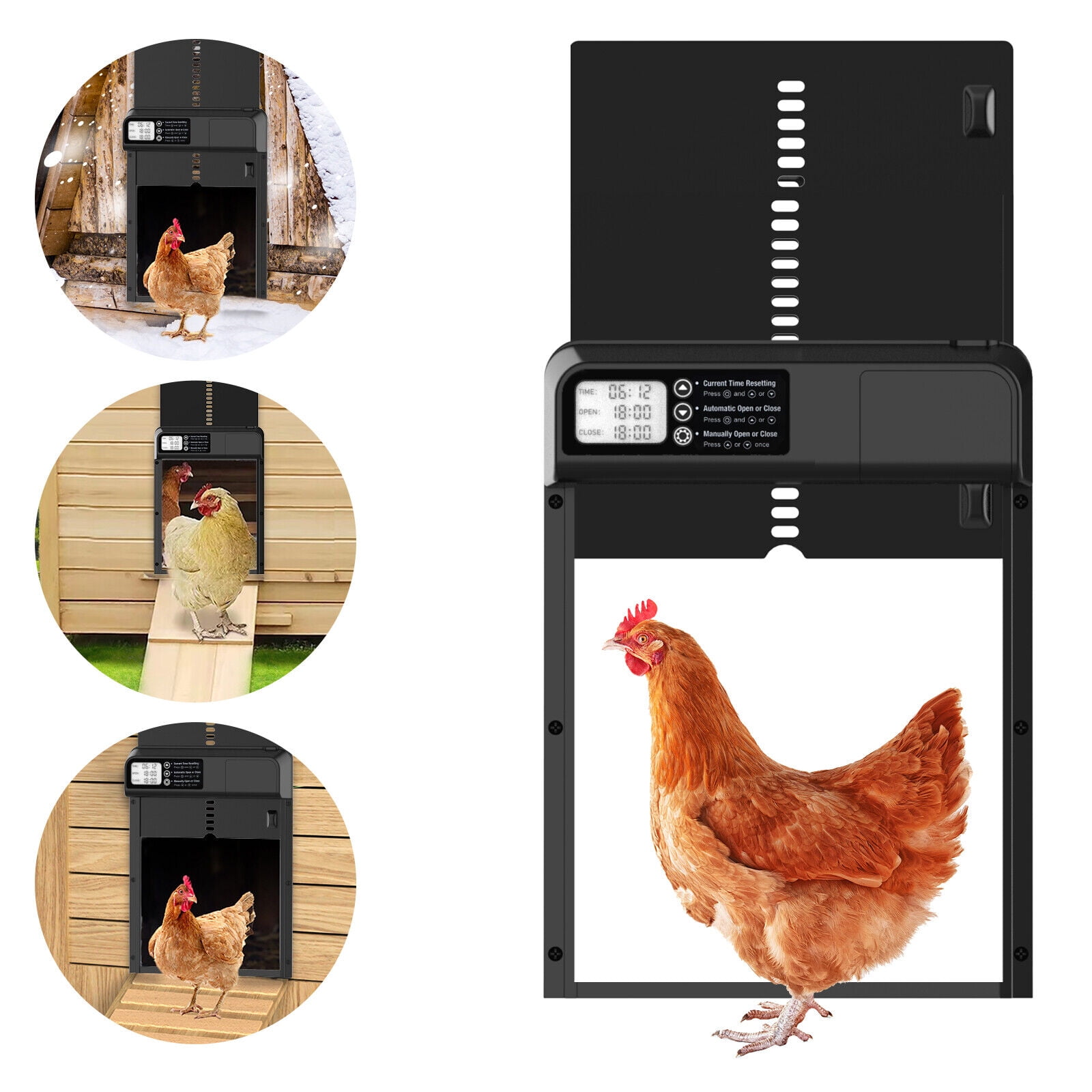 Automatic Chicken Coop Door, Full Aluminum Doors with Light Sensor and ...