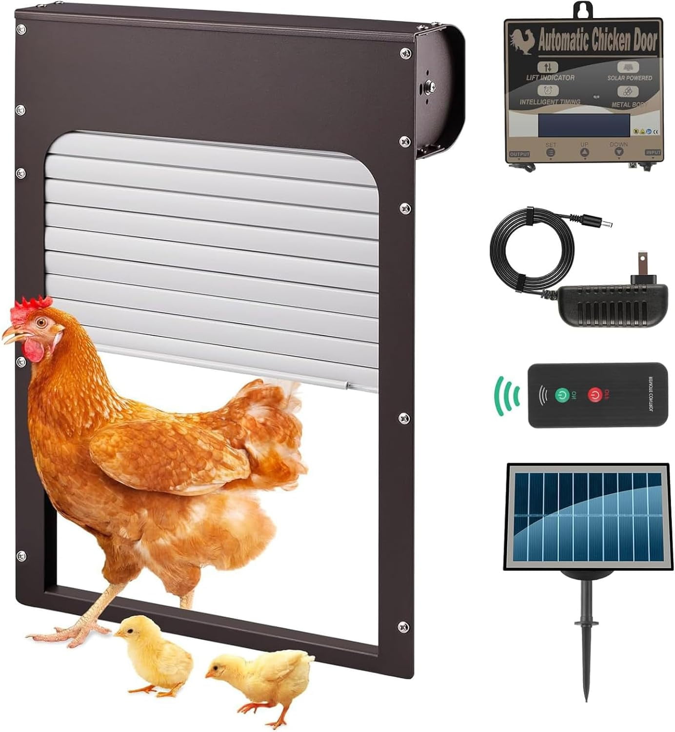 Automatic Chicken Coop Door Solar Powered Chicken Coop Accessories with ...