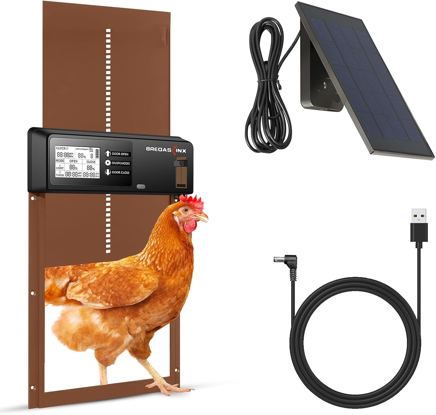 Automatic Chicken Coop Door Solar Powered with Programmable LCD Display ...