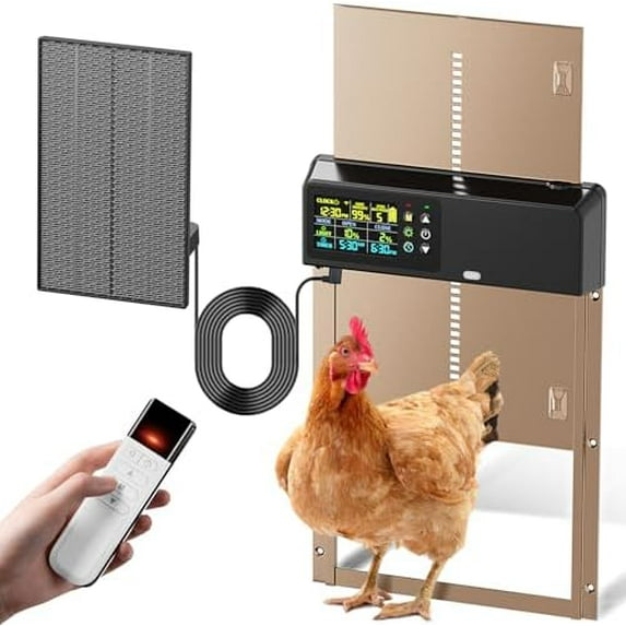 Automatic Chicken Coop Door Solar Powered with Remote Control, Timer ...