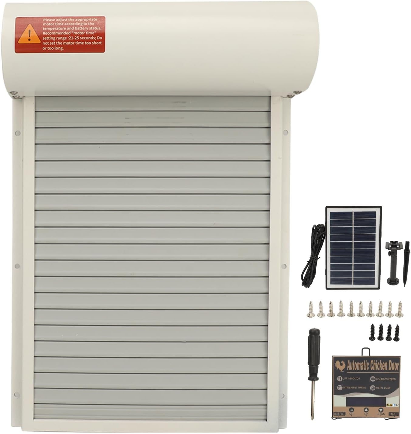 Automatic Chicken Coop Door Solar for Duck Goose Farm, Roller Shutter ...