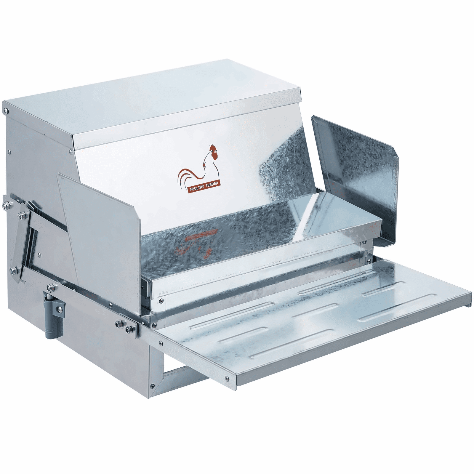 Automatic Chicken Feeder - 25 lbs Capacity Poultry Feeder, Galvanized ...