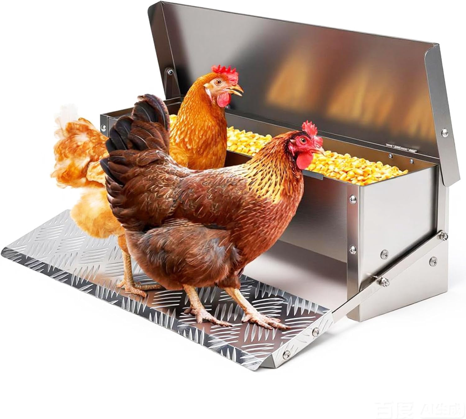 Automatic Chicken Feeder, Rat Proof & No Waste Treadle Feeder ...