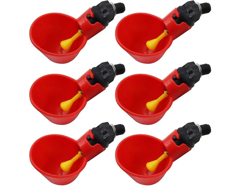 Automatic Chicken / Poultry Waterer / Drinker With Watering Cups Red ...