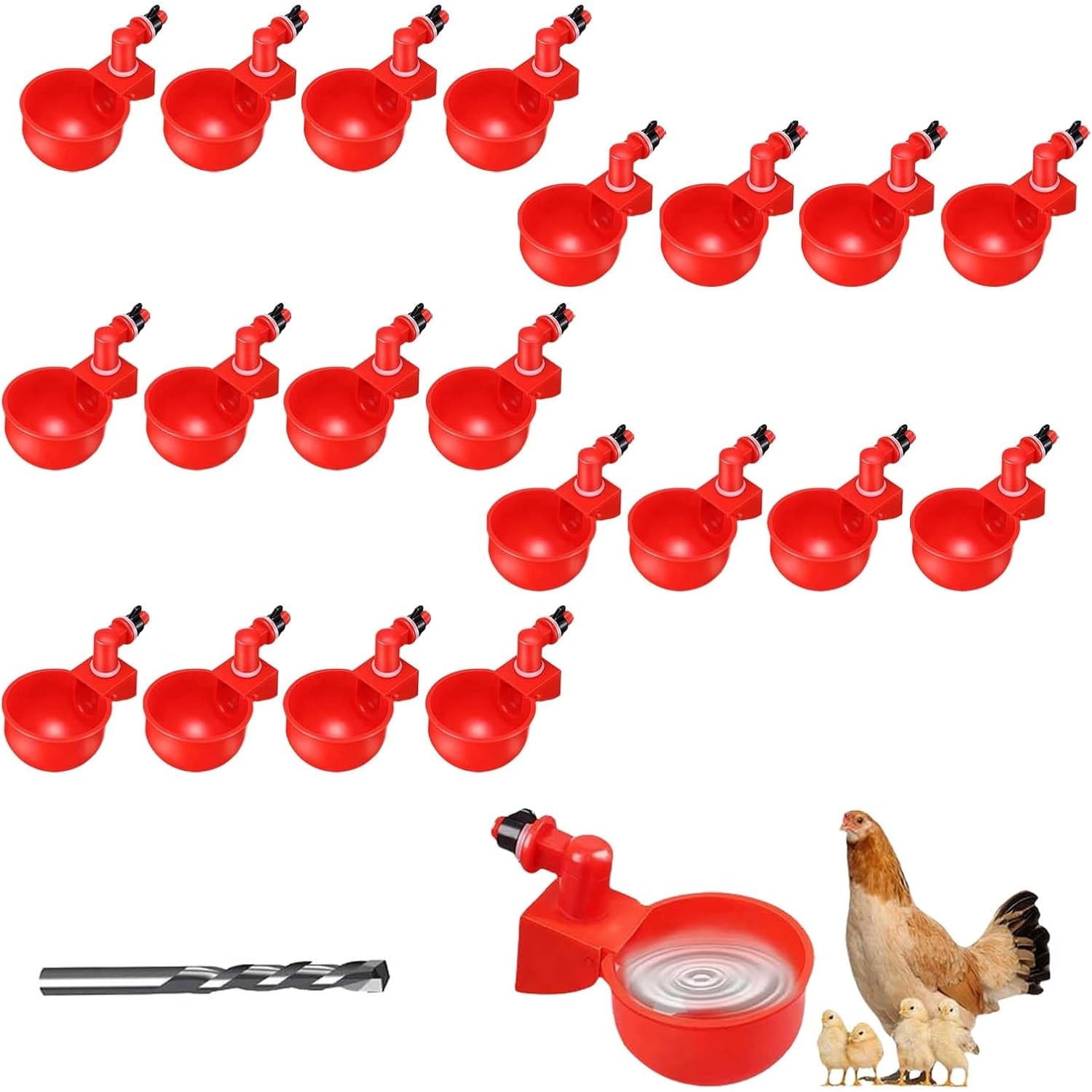 Automatic Chicken Water Cups, Chicken Waterer Cups Feeder, Tee Fittings ...