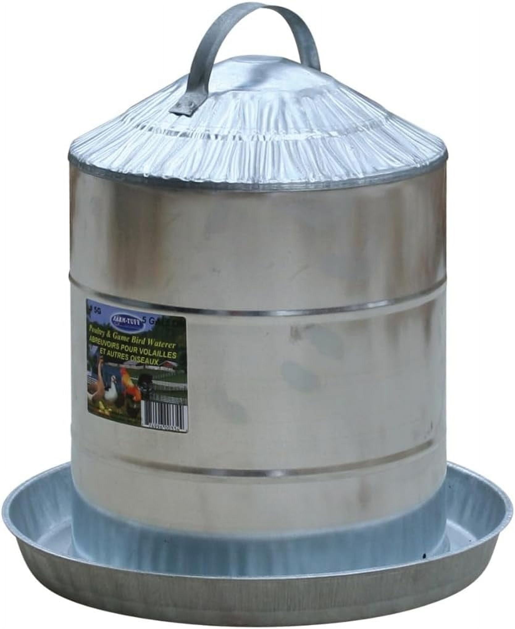 Automatic Chicken Waterer, 5 Gallon Capacity - Double Wall Galvanized ...