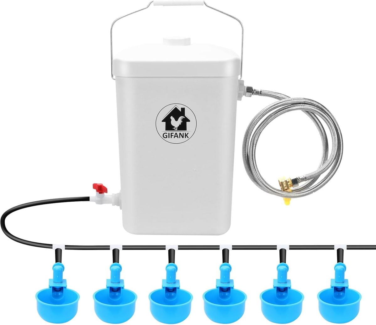 Automatic Chicken Waterer Float Controlled, 3 Gallons Poultry Waterer ...