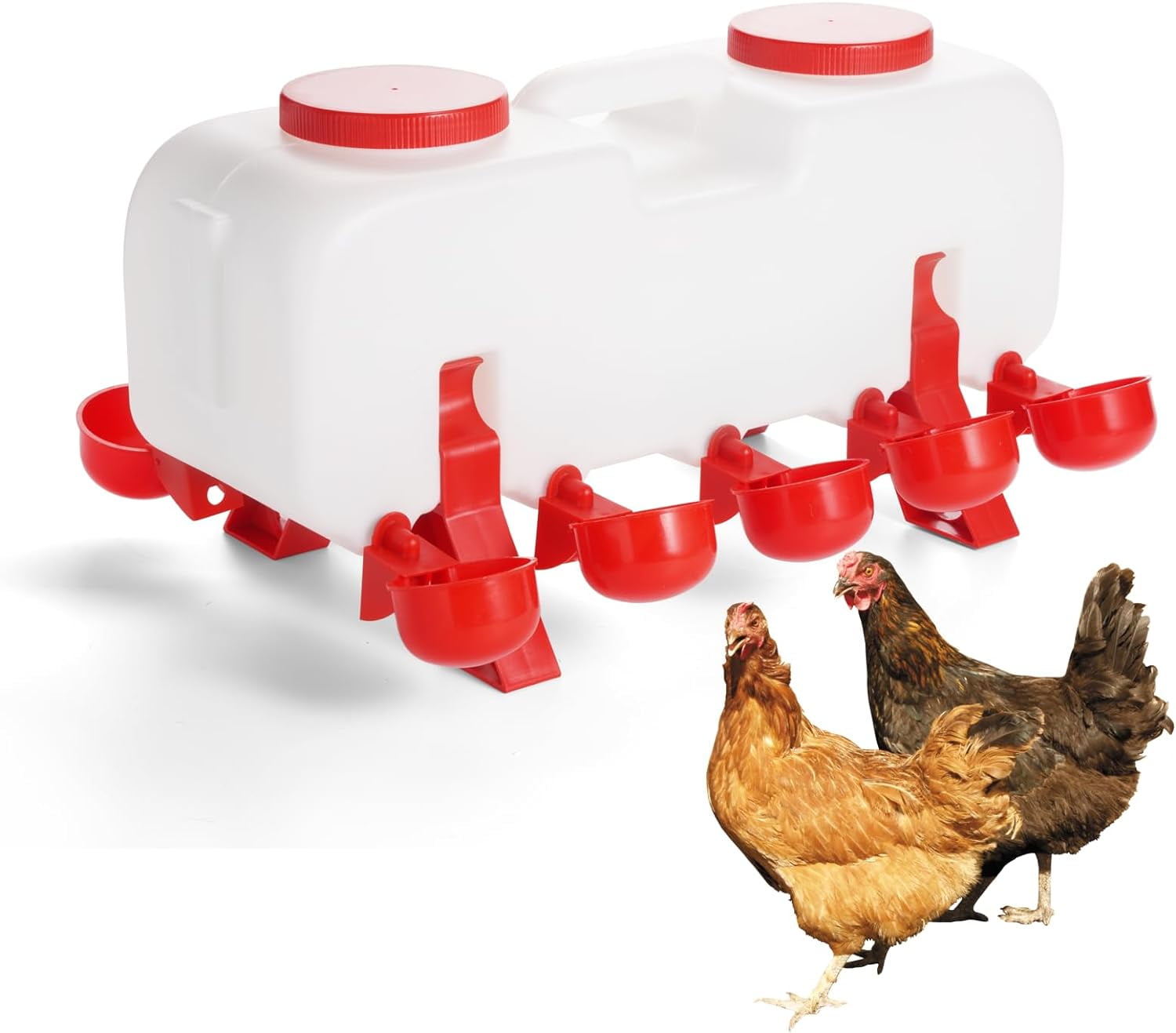 Automatic Chicken Waterer With10 Water Cups and Stand Legs,Free ...